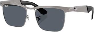 Oakley Ray-Ban Mixte Wayfarer Deluxe Lunettes de Soleil, Gunmetal sablé sur Canon/Bleu, 56 mm