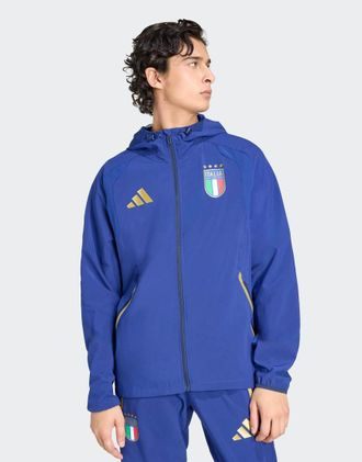adidas adidas Performance - Italy Tiro Travel - Veste coupe-vent zipp&eacute;e - Bleu victoire