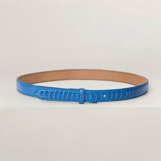 Reptiles House 25 mm Straußengürtel ohne Schnalle - Blau-Royal