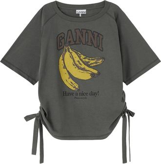 Ganni Femme, Tops, Gris, Taille: 36 FR Future Heavy Jersey Raglan