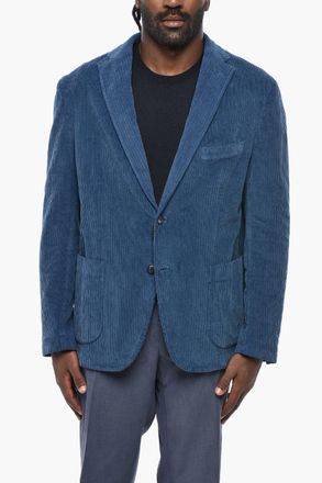 Corneliani CC COLLECTION Einreihiger Blazer ECUADOR aus geripptem Samt Corneliani