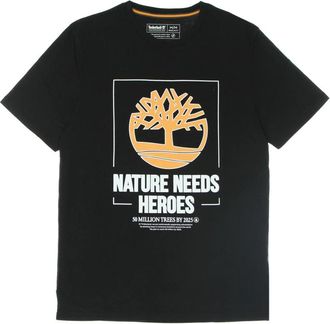 Timberland Schwarzes Front Tee Kurzarm T-Shirt - - Tops - Herren - Schwarzk - XL