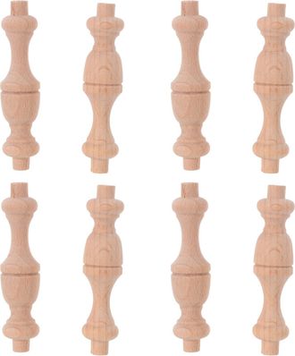 Angoily 10 St&uuml;ck unbehandelte Balusterspindeln aus Holz - Dekorative, unbemalte Holzpfosten f&uuml;r Treppenbau, M&ouml;bel, Holzarbeiten, Heimwerkerprojekte, 50 x 14 m