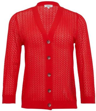 s.Oliver Cardigan Strickjacke Ajour-Strickjacke aus Viskosemix