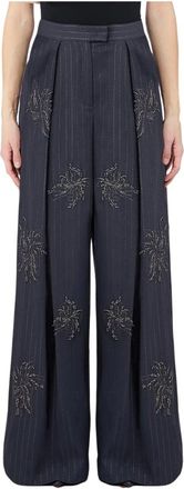 Liu Jo Pant.ts Ampio Ricamato - Femme - Pantalons - Gris - Taille: 38 FR