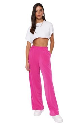 Trendyol Trendyol Womens Damen Gerade Normale Taille Hose Pants, Fuchsia, XS