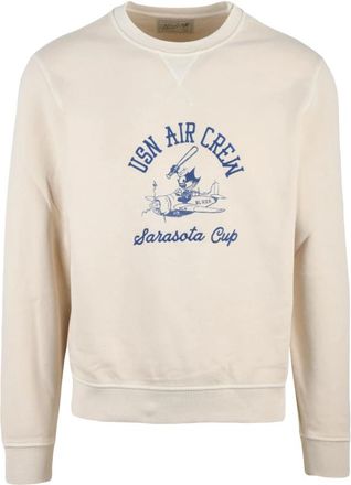 Bl'ker Blker, Homme, Sweatshirts et sweats &agrave; capuche, Beige, Taille: XL Felpa Girocollo