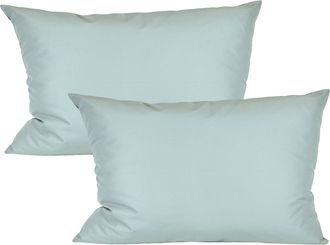 JACK 2er Set 40x60cm Outdoor Kissenhülle Kissenbezug Wasserfest Sitzkissen Lounge Kissen Garten Stuhl Lotus Effekt, Farbe:Silber