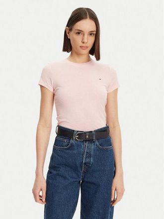 Tommy Jeans T-Shirt DW0DW20459 Rosa Slim Fit