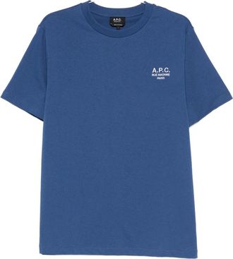 A.P.C. A.p.c., Homme, Tops, Bleu, Taille: XL Rue Madame T-shirt