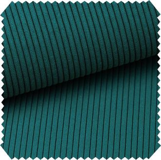 Novely ONTRE - Samtiger Polsterstoff in Feincord-Optik - Robuster Möbelstoff - Pflegeleichte Meterware 1 lfm Farbe: | 37 Petrol