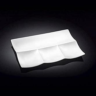 Wilmax England Wilmax WL-992598/A Porzellan Geteilte Platte, Weiss, 30cm Länge, 20cm Breite