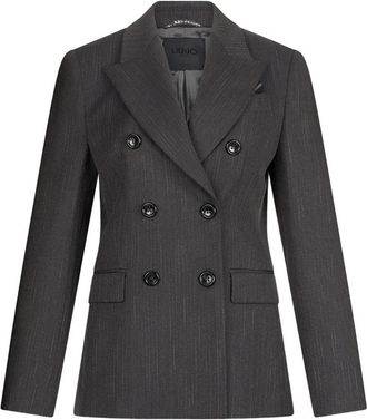 Liu Jo veste croisée à fines rayures - Gris