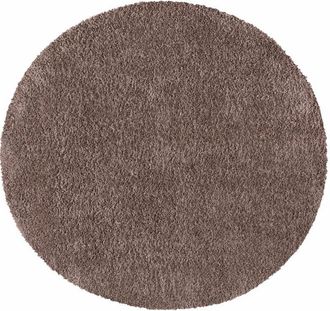 City Sport Tapis Rond à Poils Longs doux softy, Tapis de Salon, Chambre, Couloir (Marron Mocca - 160x160cm)