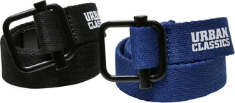 Urban Classics Unisex Industrial Canvas Belt Kids 2-Pack black/blue, one size