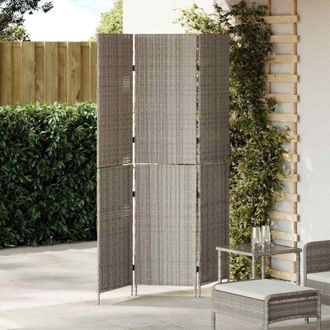 vidaXL Paravent Pliant Manuel Gris 147 x 180 cm polyrotin Vidaxl