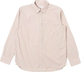 Universal Works Homme, Chemises, Beige, Taille: XL Sand Urban Stripe Lazy Day Shirt
