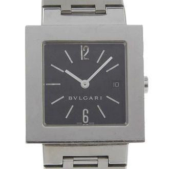Bulgari Montre Quadrato en acier inoxydable Pre-owned - Homme - Pre-owned - Noir - Taille: ONE Size