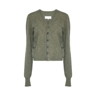 Maison Margiela Woll-Cardigan mit V-Ausschnitt - - Knitwear - Damen - Gr&uuml;n - M