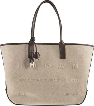 Hogan Shopper & Totes - Linen Shopping Bag With Embossed Address - Gr. unisize - in Rosa - f&uuml;r Damen