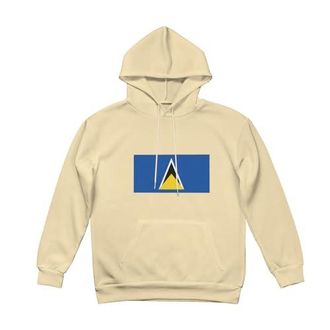 Generic Sweatshirts &Agrave; Capuche Mode Femmes Doublure Polaire Manches Longues Vintage Lacets Sweatshirts Sainte-Lucie Drapeau Imprim&eacute; Chemises Cordon Hoodie Haut