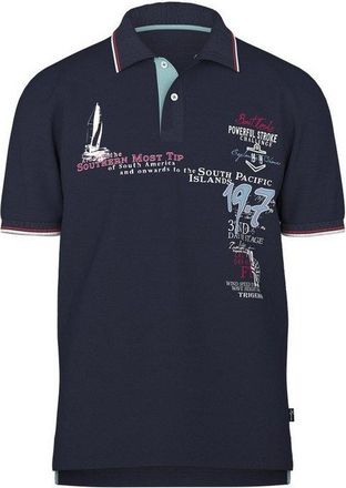 Trigema Poloshirt TRIGEMA Polo Shirt mit Maritimem Print (1-tlg)