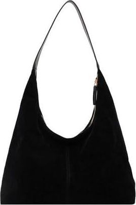 Generic Sac fourre-tout en daim pour femme, sac à bandoulière en forme de croissant en daim, sac fourre-tout bohème pour femme, sac fourre-tout de voyage, Noi