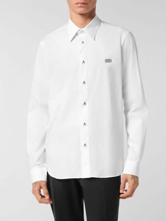 Philipp Plein Chemise relaxed fit en coton avec logo contrastant