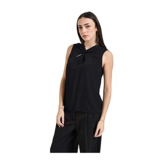 Patrizia Pepe Femme, Tops, Noir, Taille: 40 FR Blusa nodo