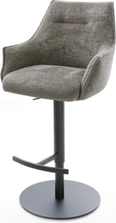 DELIFE Barstuhl Alja-Flex Boucl&eacute; Soft Schlamm Drehfu&szlig; h&ouml;henverstellbar Metall Schwarz Taschenfederkern, Barst&uuml;hle