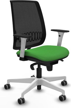 Piqueras y Crespo Gr&uuml;ner Schreibtisch Alares mit wei&szlig;en und schwarzen Armlehnen, h&ouml;henverstellbare Lendenwirbelst&uuml;tze, ausgestattet mit 5 Positionen und injiziertem Sch