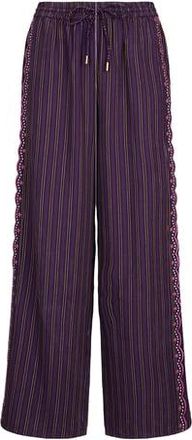 Louise Misha Pantalon large taille haute ray&eacute;