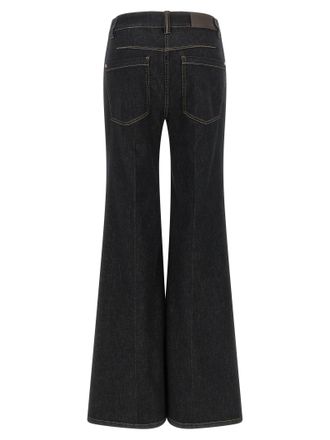 Brunello Cucinelli Flared Dark Wash Denim Jeans - Black