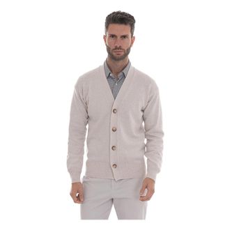Gran Sasso V-Ausschnitt Strickjacke - - Knitwear - Herren - Beige - XL