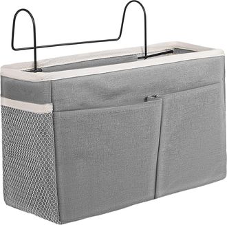 Lurrose H&auml;ngender Aufbewahrungsbeutel aus Baumwoll leinen und Stabiles Design mit Mehreren Taschen Betttasche Organizer f&uuml;r Schlafzimmer zum Aufh&auml;ngen und Pla