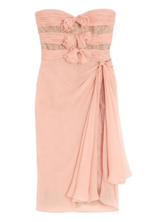 Valentino Garavani robe mi-longue &agrave; ornements en dentelle - Rose