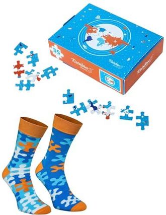 Rainbow Socks Femmes Hommes Chaussettes Puzzle - Un Cadeau pour les Fans de Jeux de Logique - Puzzle Socks - 1 Paire - Taille 41-46