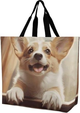 Generic Corgi Mignon Sac A Main Femme D&eacute;contract&eacute; Tote Bag L&eacute;ger Sac A Main Femmes Pour Travail Shopping Quotidienne