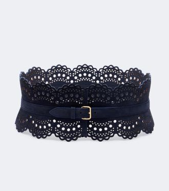 Alaia Ala&iuml;a G&uuml;rtel Corset aus Veloursleder