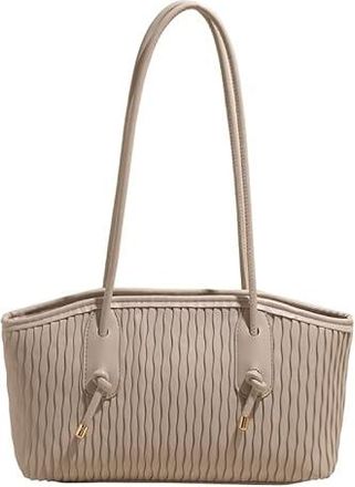 Generic Sac fourre-tout tendance en cuir synth&eacute;tique pliss&eacute; sous les bras avec sangle r&eacute;glable pour femme, travail, shopping, voyage, quotidien, gris, 11.42*3