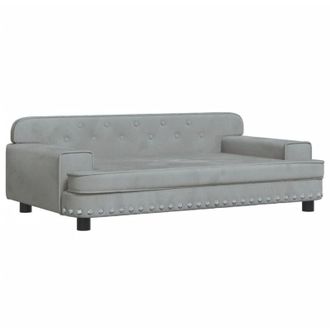 vidaXL Kindersofa Hellgrau 90x53x30 cm Samt - Vidaxl