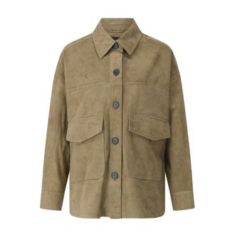 Arma Veloursleder Overshirt Kaylee - - Jackets - Damen - Gr&uuml;n - XS