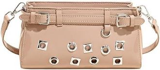 Generic Y2K Sac &agrave; bandouli&egrave;re punk en cuir synth&eacute;tique style cool Sac &agrave; main gothique Rivet Hobo Sac &agrave; main Rock Girls Sac &agrave; bandouli&egrave;re pour femme rendez-vou