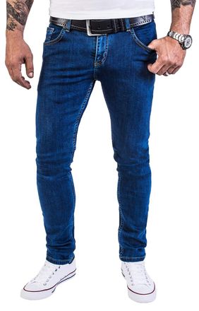 Rock Creek Herren Jeans Hose Regular Slim Stretch Jeans Herrenjeans Herrenhose Denim Stonewashed Basic Stretchhose Raw RC-2139 Blau W30 L34