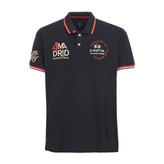 La Martina Klassisches Piquet Stretch Poloshirt - - Tops - Herren - Schwarzk - M
