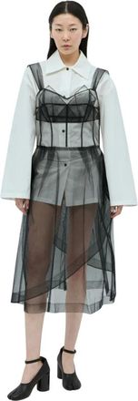 Maison Margiela Femme, Robes, Noir, Taille: 36 FR Tulle Midi Dress
