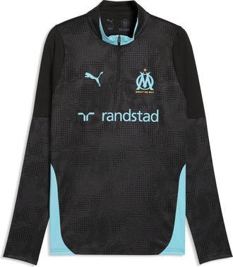 Puma Haut dentra&icirc;nement &agrave; col zipp&eacute; Olympique de Marseille Homme, Accessoires, Noir, XL