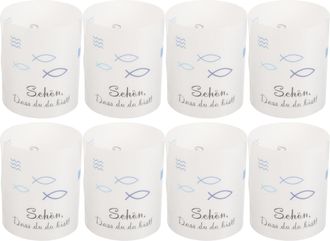 Artibetter 8 St&uuml;ck Teiliges Blaue Kerzenschirme aus Zylinderform Offene Kerzenh&uuml;llen f&uuml;r Kommunion Dekoration Windgesch&uuml;tzte Teelichtabdeckungen f&uuml;r Romantische 