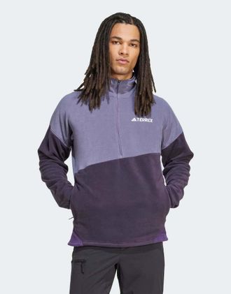 adidas adidas Performance - Terrex Multi Climawarm - Anorak en polaire - Violet vintage et noir aurora