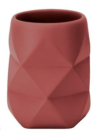 Kleine Wolke 8430332852 Zahnputzbecher Crackle, Rosenholz, 8 x 10 cm, Polyresin